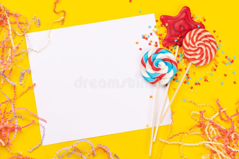 Candy Sweets and Blank Greeting Card for Your Greetings Stock Image ...