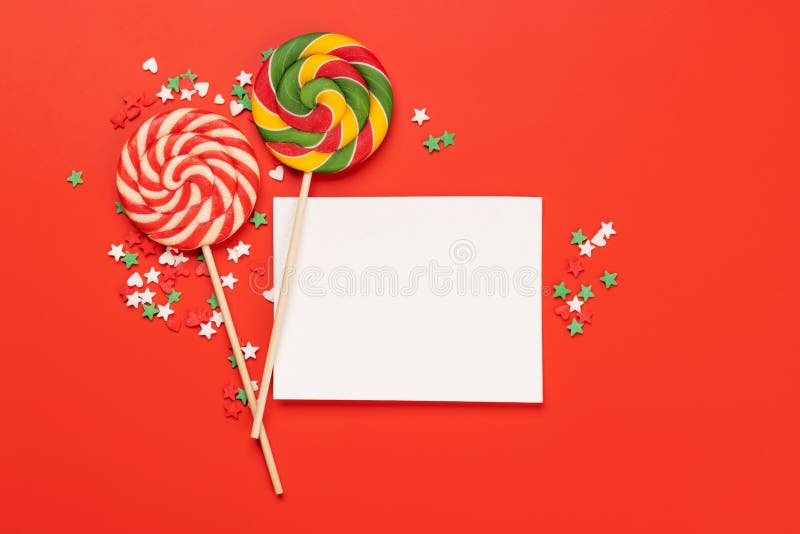 Candy Sweets and Blank Greeting Card for Your Greetings Stock Image ...