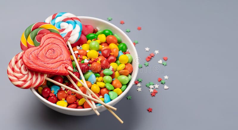 Candy Sweets and Copy Space for Your Greetings Stock Photo - Image of ...