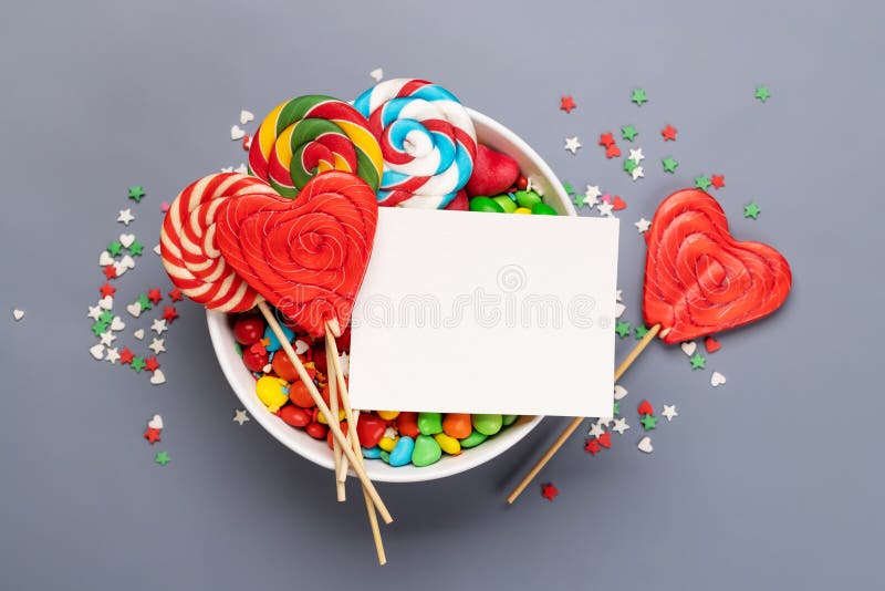 Candy Sweets and Copy Space for Your Greetings Stock Photo - Image of ...