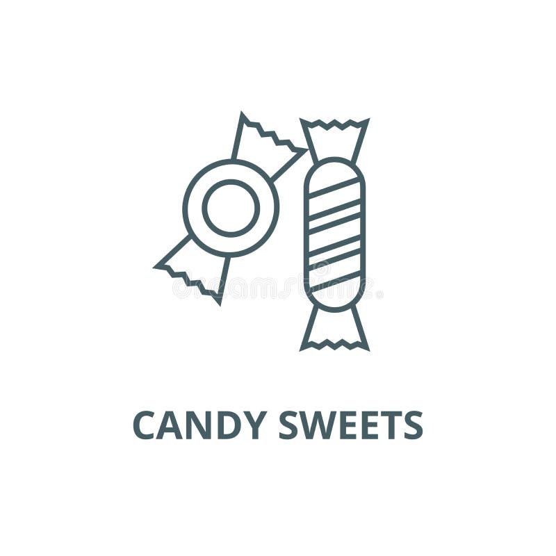 Candy Sweets Line Icon, Vector. Candy Sweets Outline Sign, Concept ...