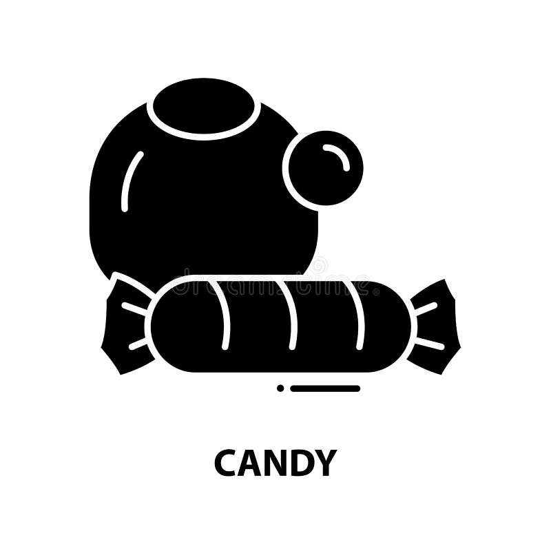 Candy Symbol Icon, Black Vector Sign with Editable Strokes, Concept ...