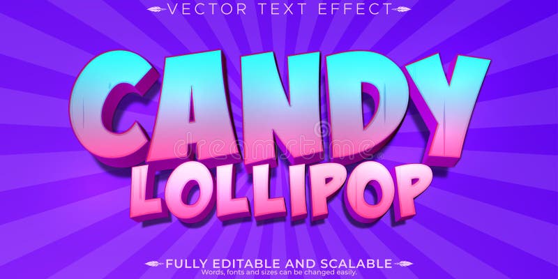 Candy Text Effect, Editable Cake and Sweet Text Style Stock Vector ...