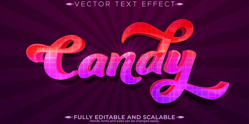 Candy Text Effect, Editable Colorful and Sweet Text Style Stock Vector ...