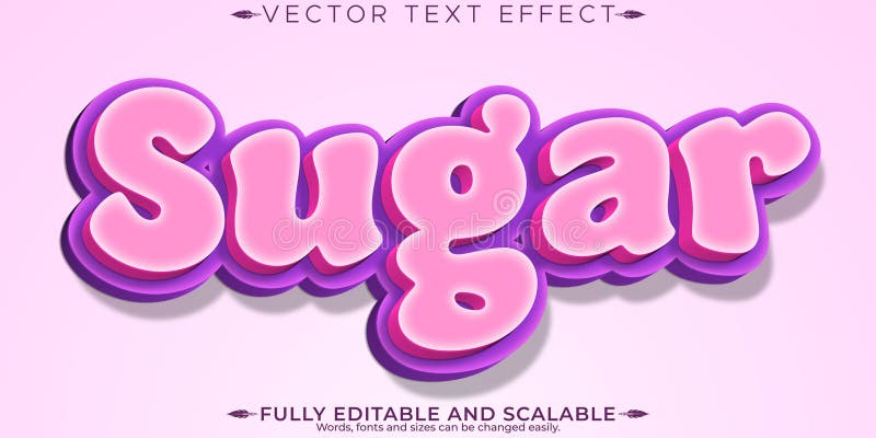 Candy Text Effect, Editable Sugar and Sweet Text Style Stock Vector ...