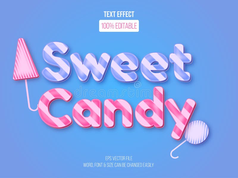 Candy Text Effect Style - Editable Text Effect. Colorful Sweet Candy ...