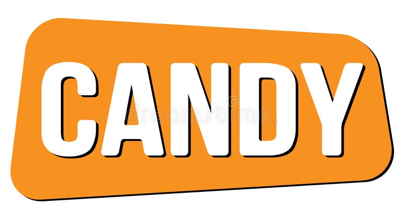 CANDY Text on Orange Trapeze Stamp Sign Stock Illustration ...