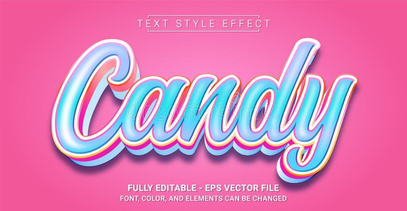 Candy Text Style Effect. Editable Graphic Text Template Stock Vector ...
