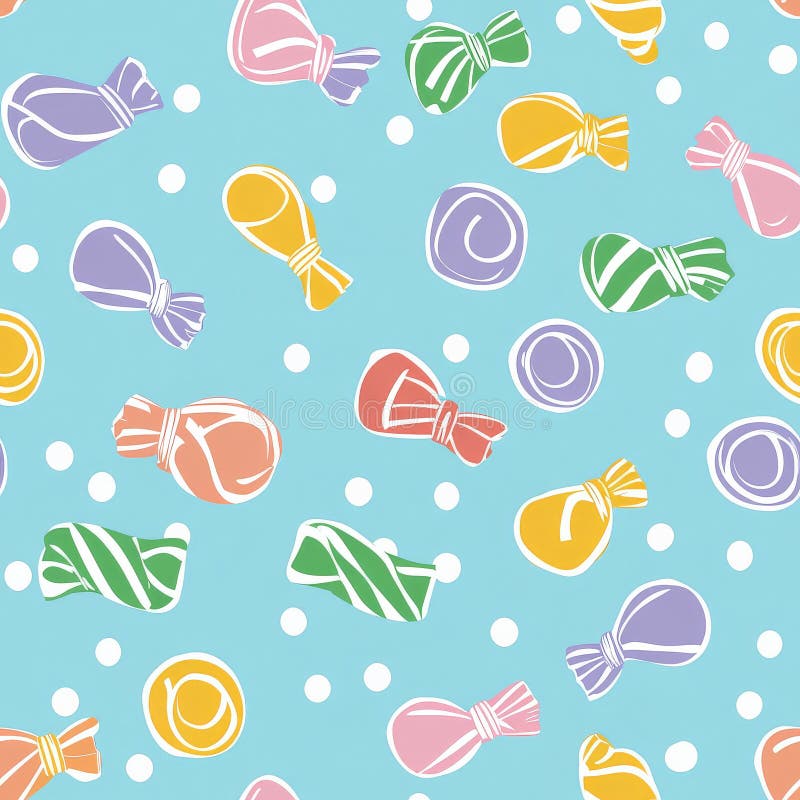Candy Themed Dot Pattern Where Each Looks Like Tiny Wrapped Bright ...