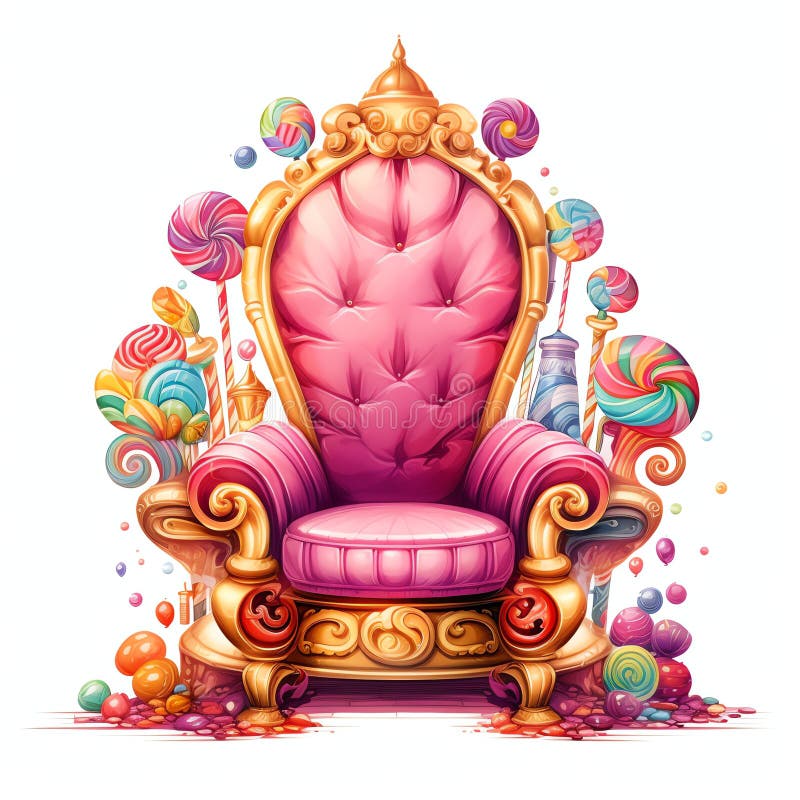 Candy Throne Beautiful Sweets Candyland Fairytale Stock Illustration ...