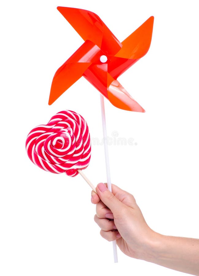 Candy and Toy Windmill in Hand Stock Image - Image of rotate, blowing ...