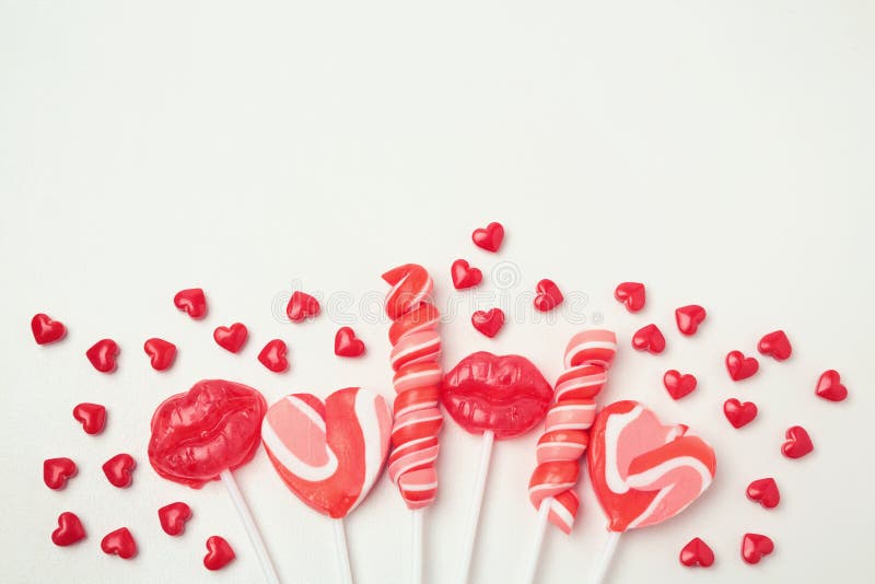 Candy For Valentine's Day Creative Background Stock Photo - Image of ...