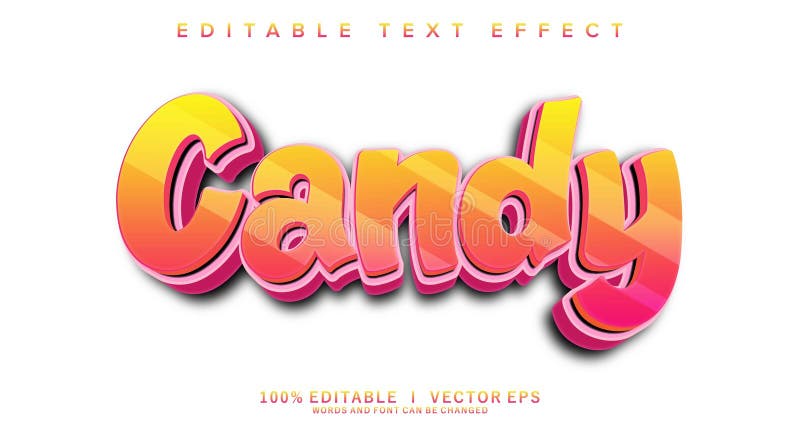 Candy Vector Text Effect with Modern Style Design Stock Illustration - Illustration of ...