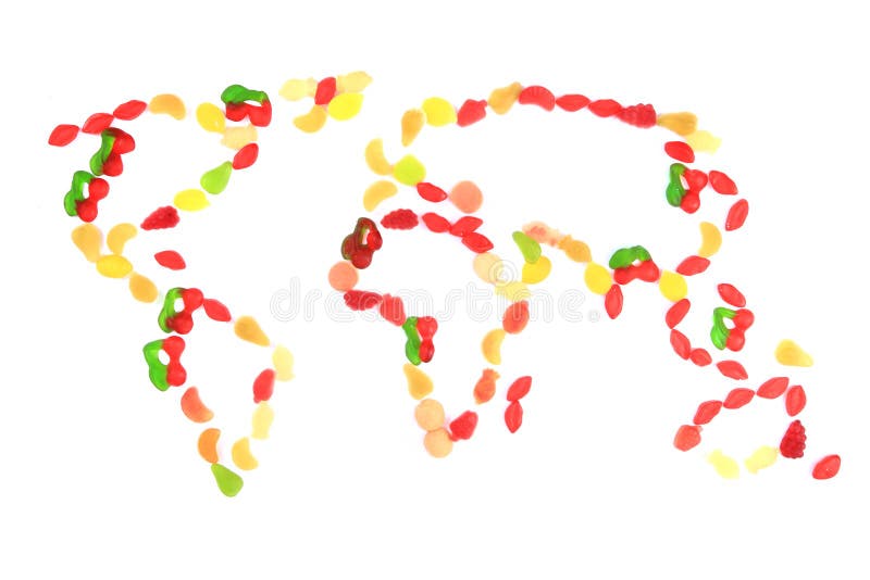 Candy world map stock image. Image of cream, fruit, design - 92713047