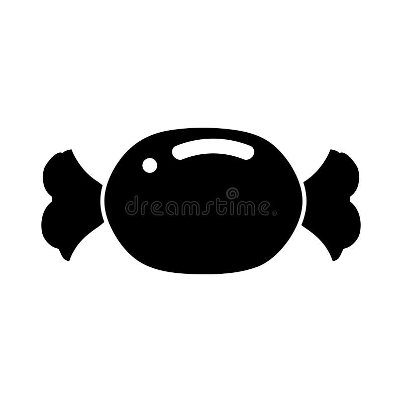 Candy in a Wrapper Lollipop Icon Silhouette Black Flat Style Isolated ...