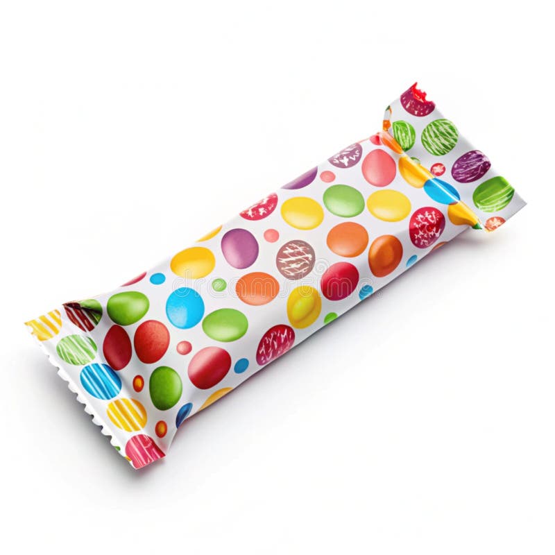 Candy Wrapper Mockup Isolated on White Background Stock Illustration ...