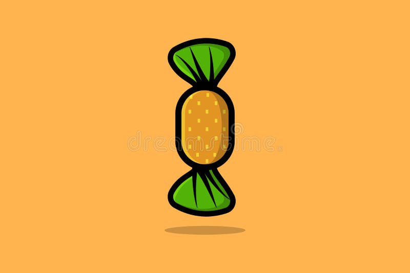 Candy in Wrapper Vector Illustration. Food Object Icon Concept ...