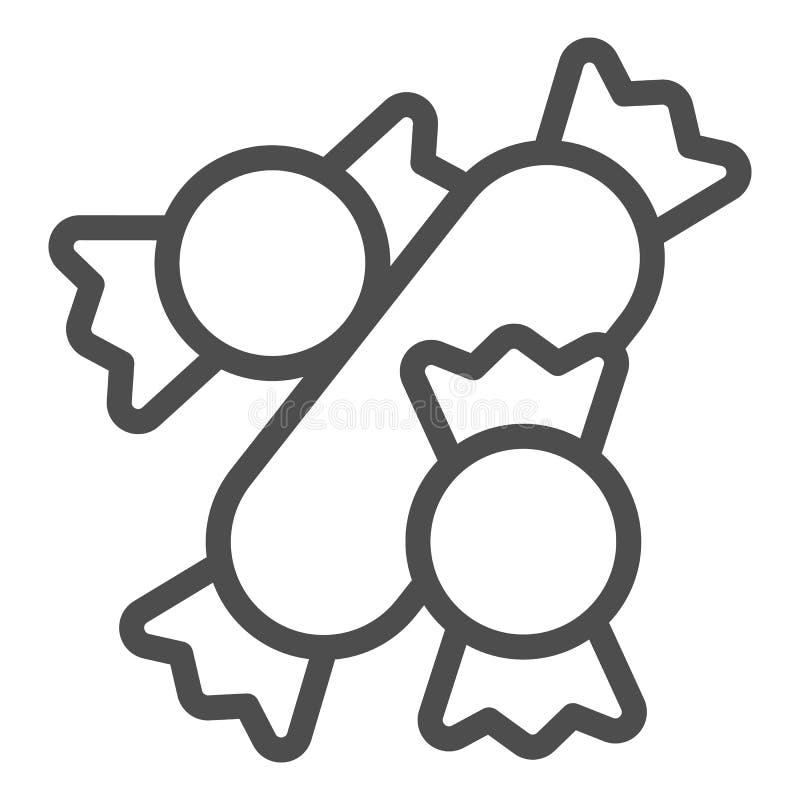 Candy Wrappers Solid Icon. Sweets Vector Illustration Isolated on White ...