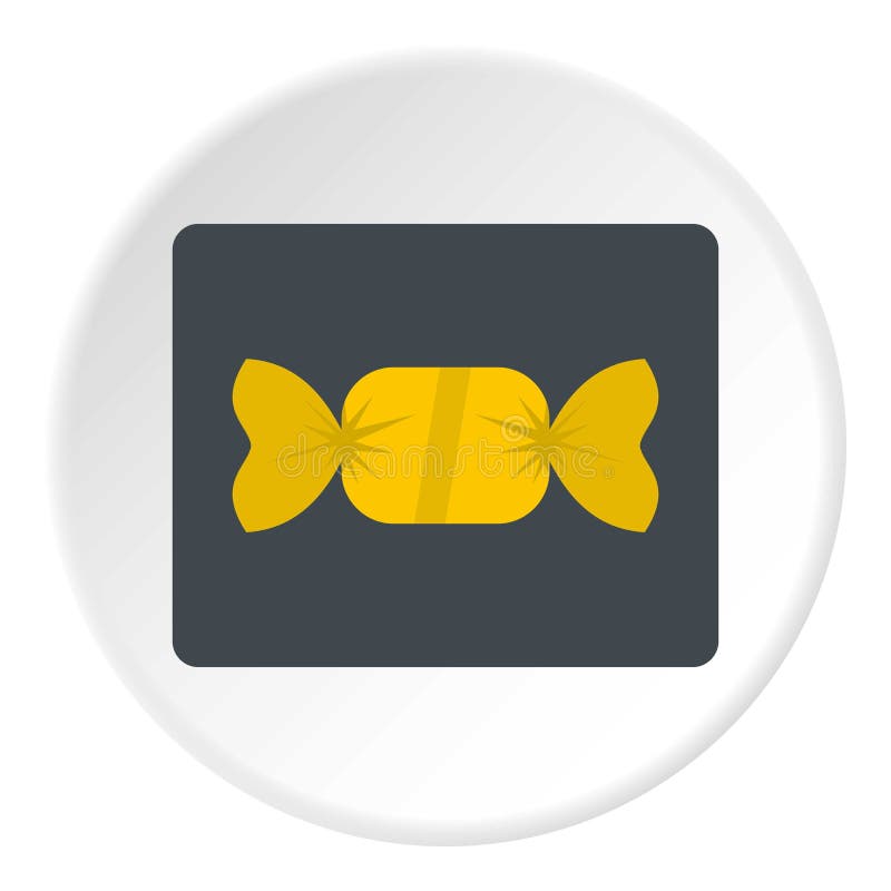 Candy in Yellow Wrap Icon Circle Stock Vector - Illustration of ...