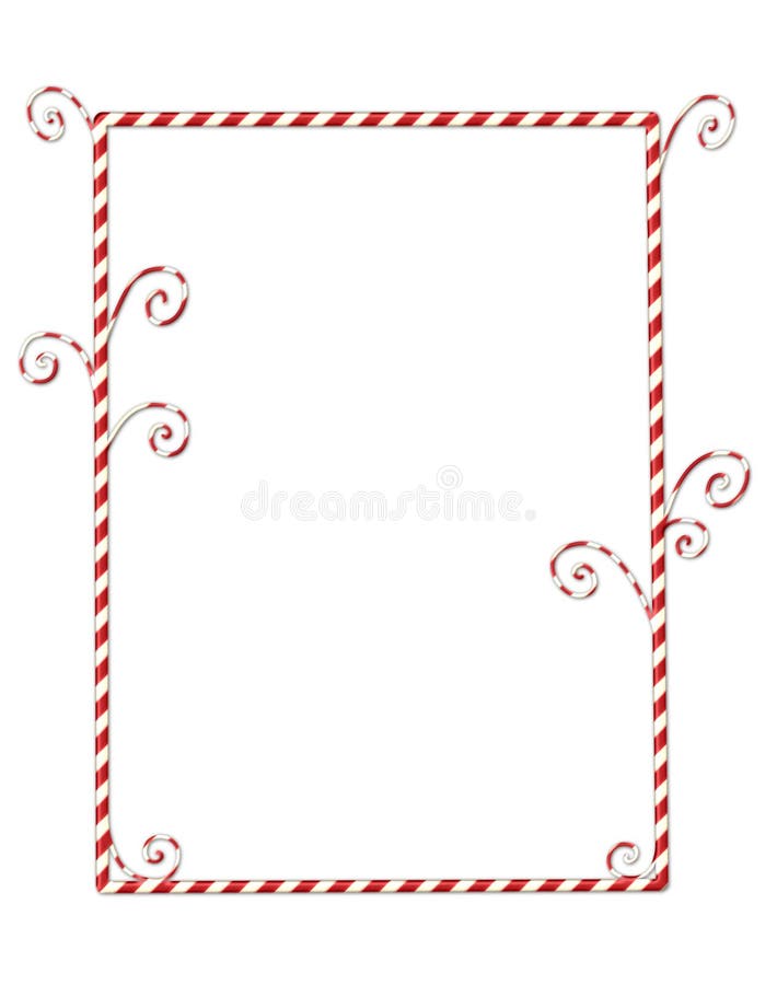 Candycane Border Isolated on White Stock Illustration - Illustration of ...