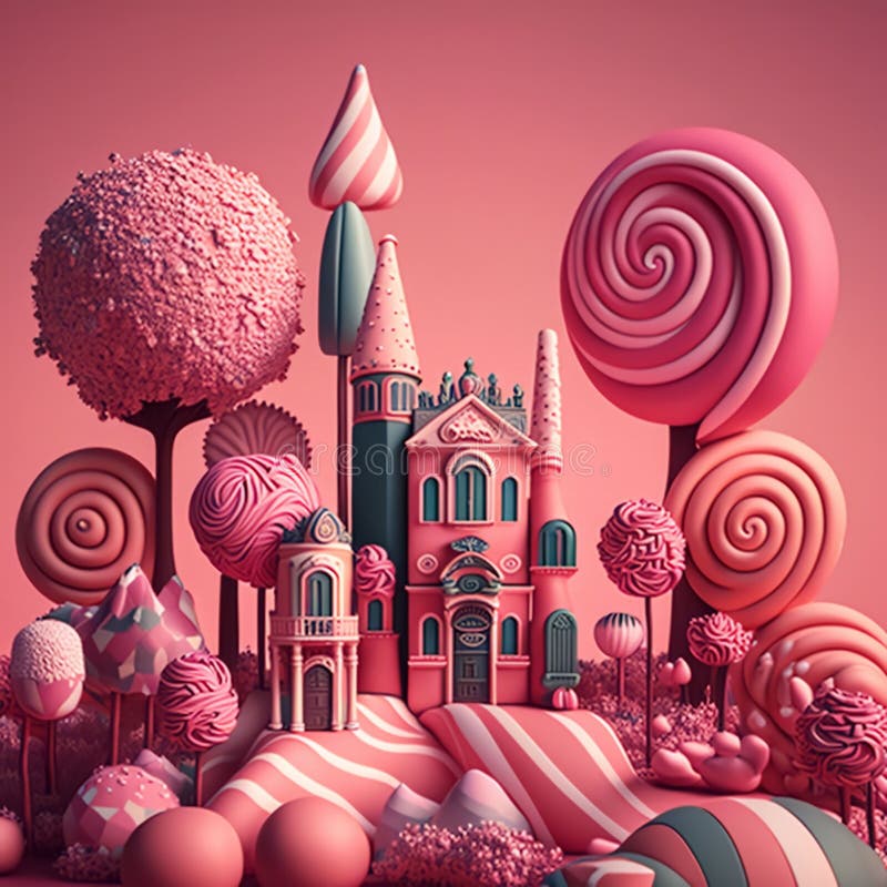 Candyland, AI Generative stock illustration. Illustration of sweet ...