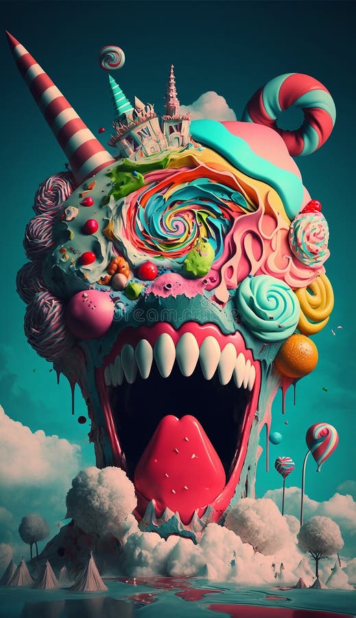 Weirdcore Candyland Nightmarish Scene. Created Using Ai Generative ...