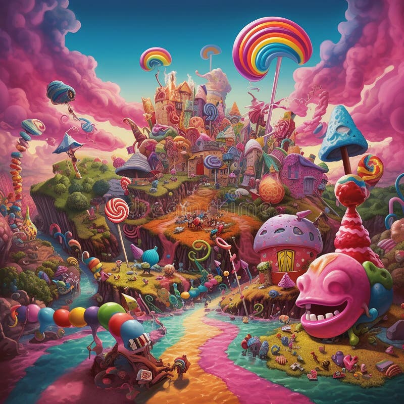 Weirdcore Candyland Nightmarish Scene. Created Using Ai Generative ...
