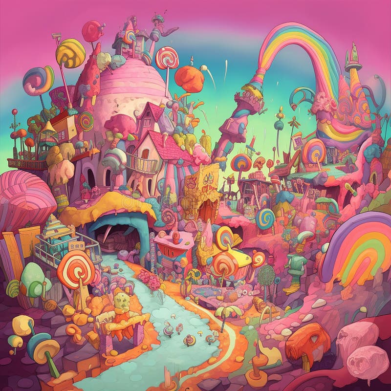 Weirdcore Candyland Nightmarish Scene. Created Using Ai Generative ...