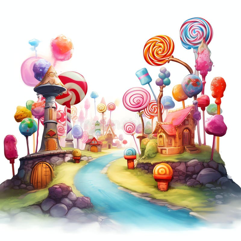 Candyland Road Signs Beautiful Sweets Candyland Fairytale Stock ...