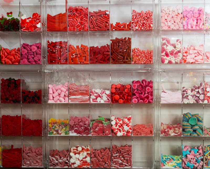 Candys and Sweets Different Colors in Supermarket Stock Photo - Image ...