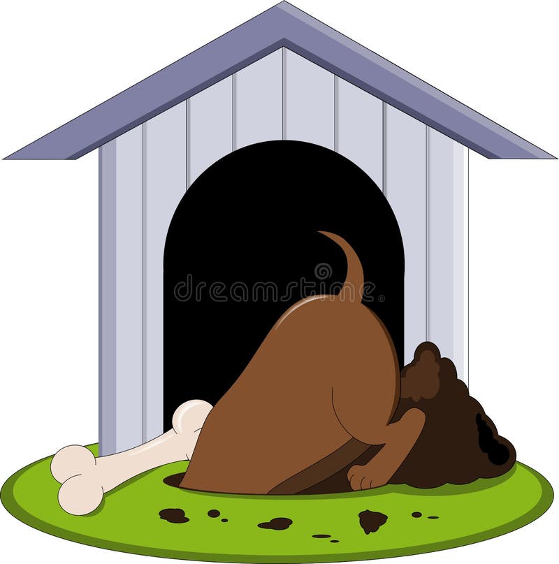 Cane che scava per l'osso illustrazione di stock. Illustrazione di ...