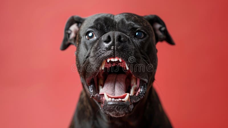 Cane Corso, Angry Dog Baring Its Teeth, Studio Lighting Pastel ...