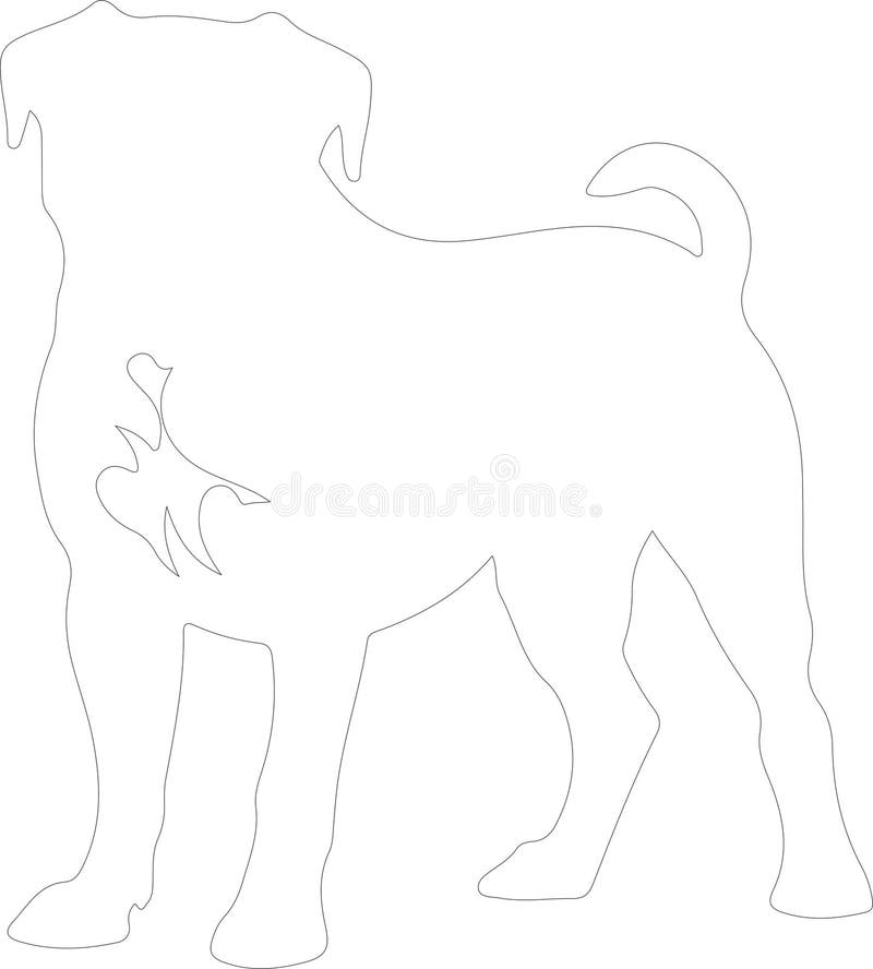 Cane Corso Outline Outline Silhouette Generative Ai Stock Vector ...