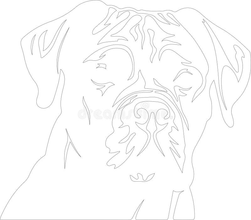 Cane Corso Outline Outline Silhouette Generative Ai Stock Vector ...