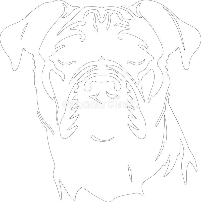 Cane Corso Outline Outline Silhouette Generative Ai Stock Vector ...