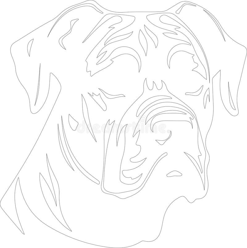 Cane Corso Outline Outline Silhouette Generative Ai Stock Vector ...