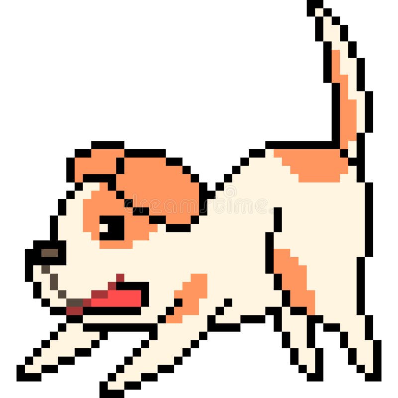 Cane Di Arte Del Pixel Di Vettore Maligno Illustrazione Vettoriale ...