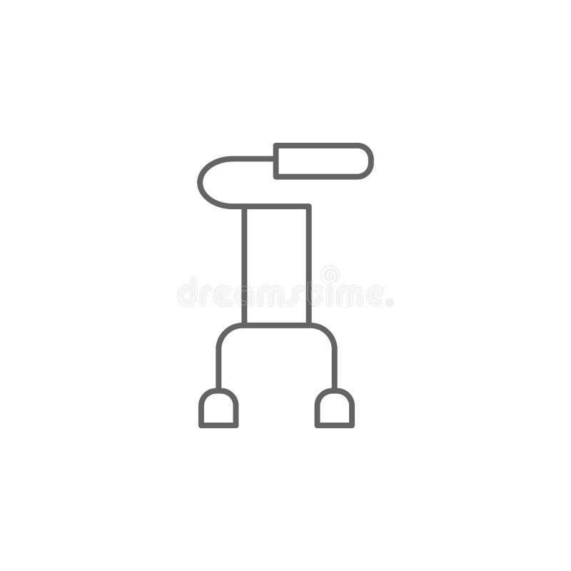 Cane for Old or Disabled People Doodle. Walking Support Vector Glyph ...