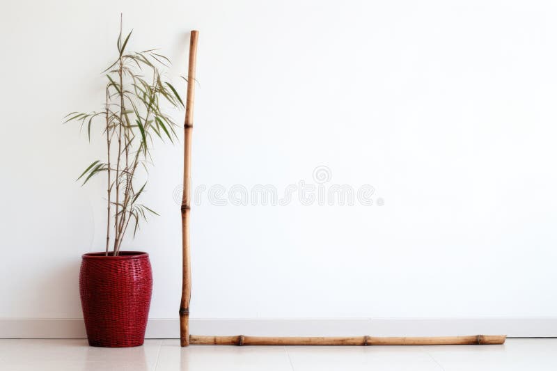 Cane Leaning Against a White Wall Stock Image - Image of cane, object ...