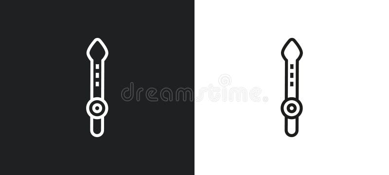 Cane Outline Icon in White and Black Colors. Cane Flat Vector Icon from ...