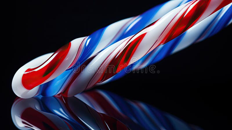 Cane Red White Blue Stripes Stock Illustration - Illustration of ...