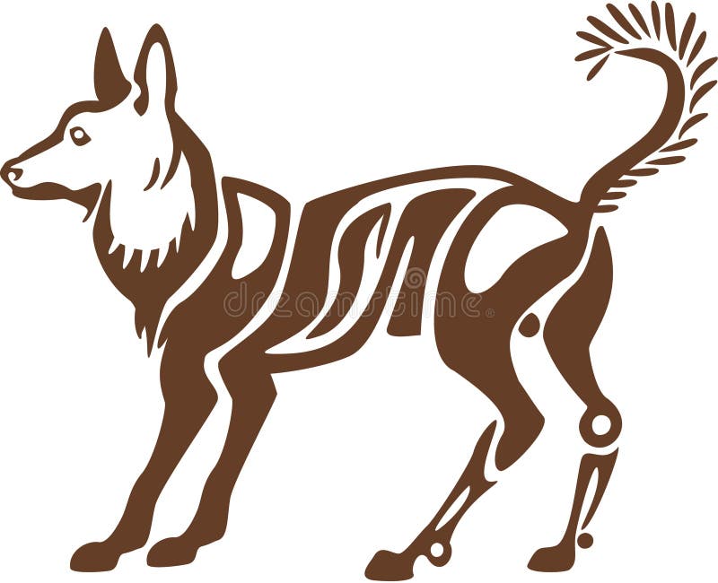 Cane Stilizzato Dello Spitz Illustrazione Vettoriale - Illustrazione di ...