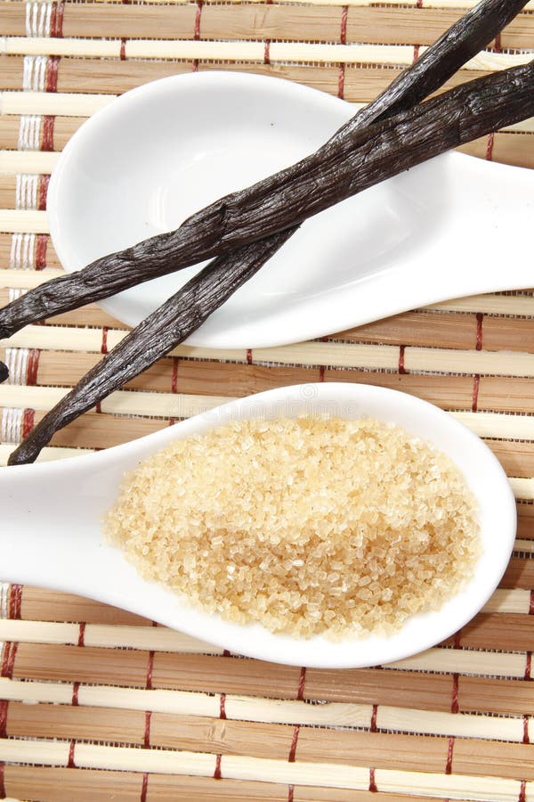 Cane sugar and vanilla pod stock photo. Image of ingredient - 34959594