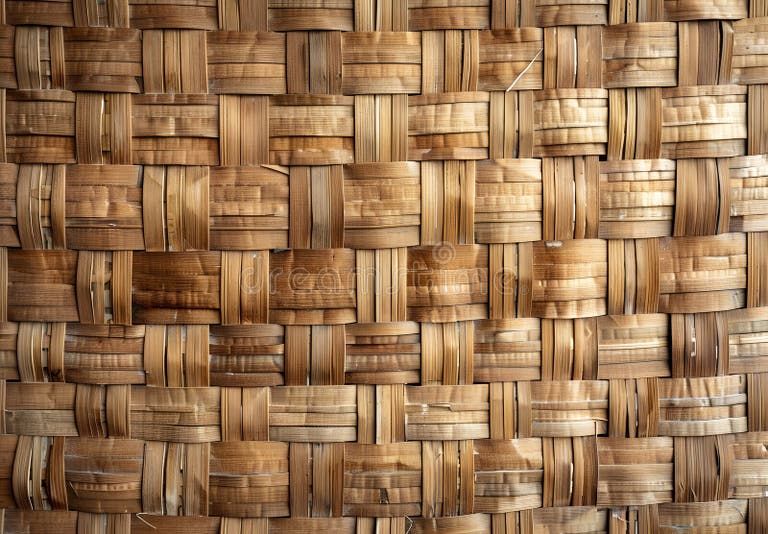 Woven Cane Texture Background - Seamless Pattern Design Stock ...