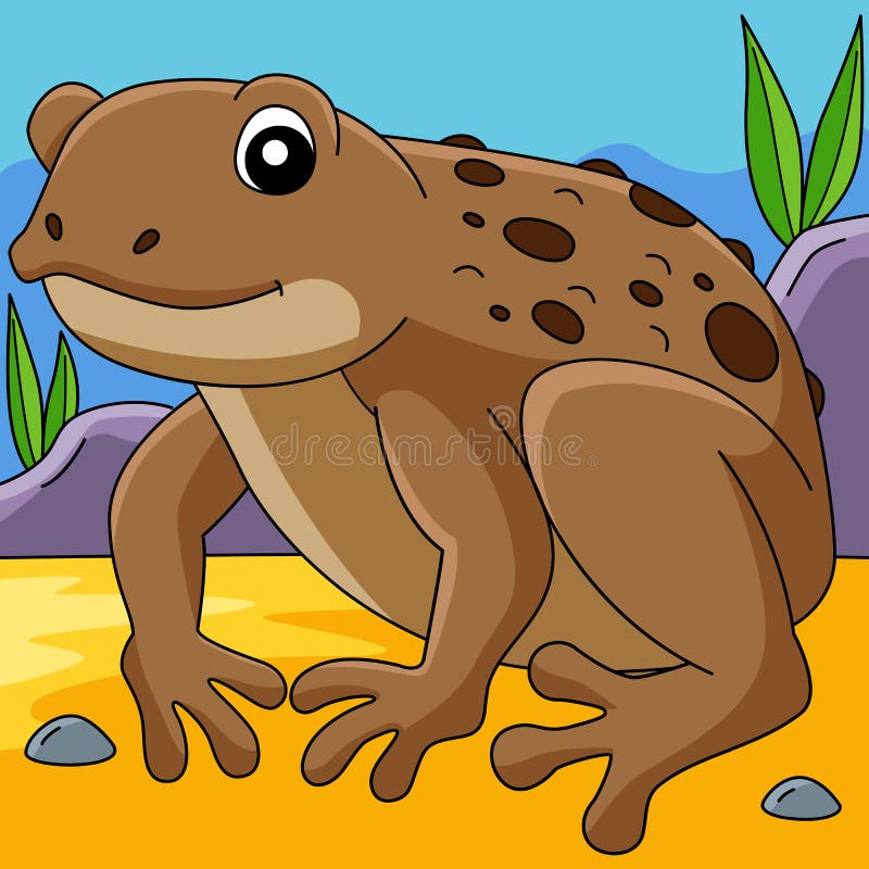Cane Toad Frog Animal Colored Cartoon Illustration Stock Vector ...
