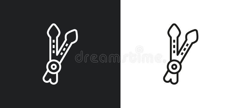Canes Outline Icon in White and Black Colors. Canes Flat Vector Icon ...