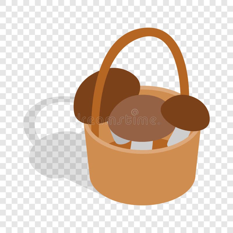 Canestro Con L'icona Isometrica Dei Funghi Illustrazione Vettoriale ...