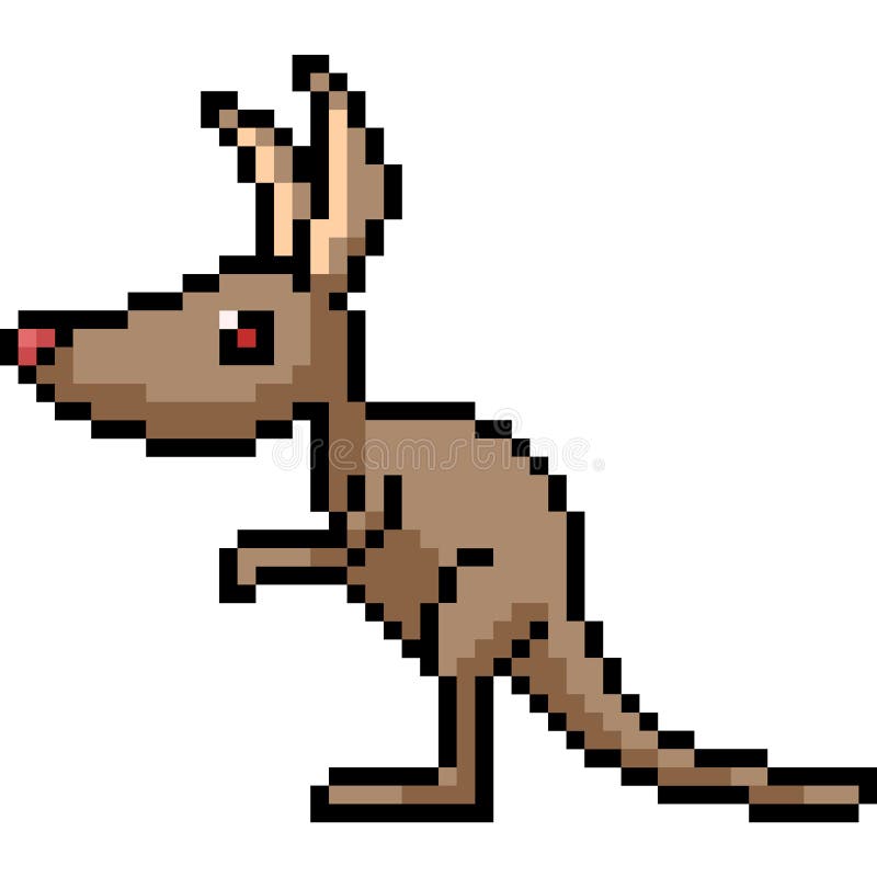 Cangur Cu Pixeli Vectoriali Stock Vector - Ilustrare din pixel, maro ...