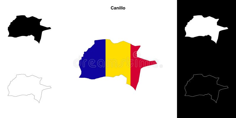 Canillo outline map stock vector. Illustration of geography - 334667527