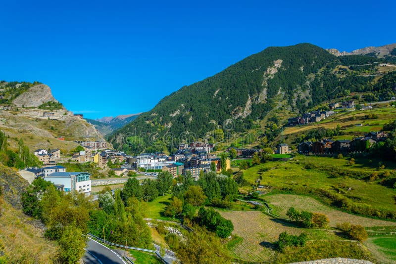 Canillo Town Nested in the Valley of River Valira at Andorra Stock ...